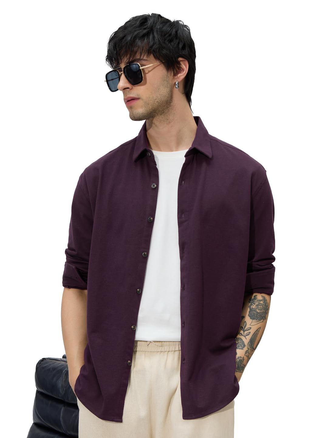 The Souled Store Mulberry Men and Boys Long Sleeves Collared Neck ...