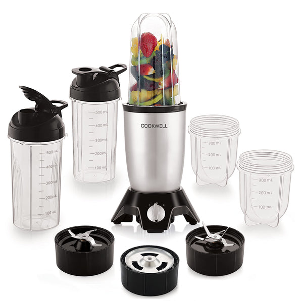 Cookwell Bullet Mixer Grinder (5 Jars, 3 Blades, Silver) - Copper, 600 ...